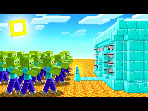 DIAMOND BUNKER vs 1,000 LAVA ZOMBIES!