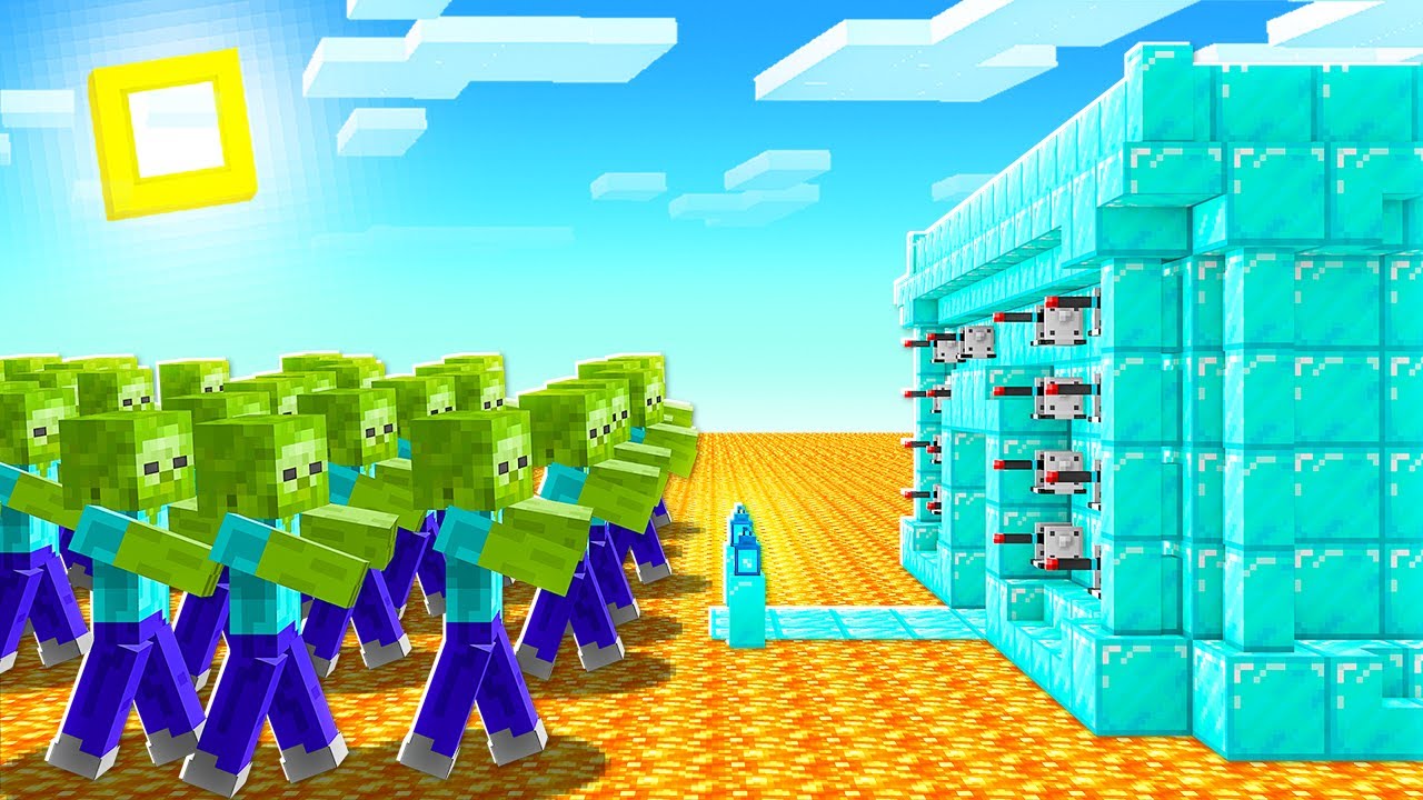 DIAMOND BUNKER vs 1,000 LAVA ZOMBIES! - YouTube