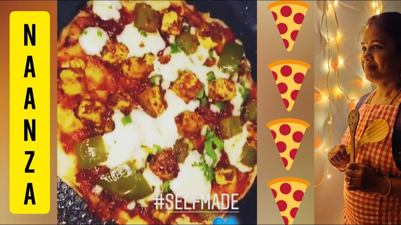 NAAN + PIZZA = NAANZAA | easy way of making naanza | qurantine naanza ...
