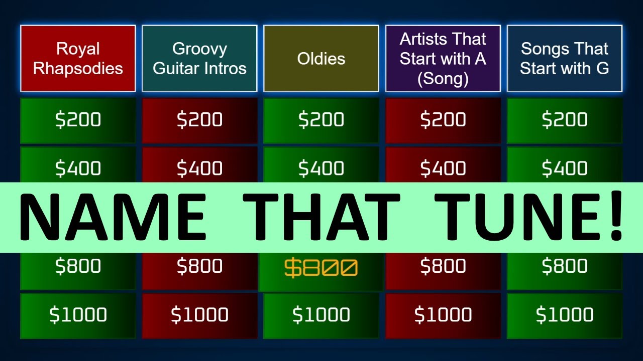 Guess the Song Jeopardy Style | Quiz #86 - YouTube