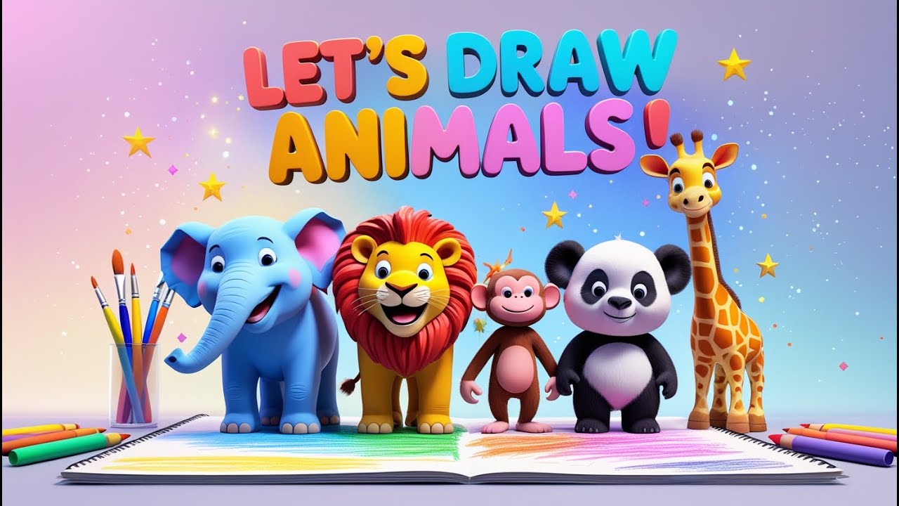 “Let’s Draw Cute Animals! 🐘 Speed Paint for Kids” - YouTube