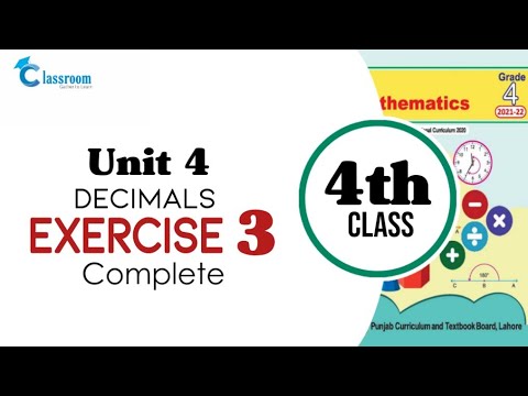 Class 4 math, Unit 4 Decimals, Exercise 3 Complete | Chapter 4 Exercise ...