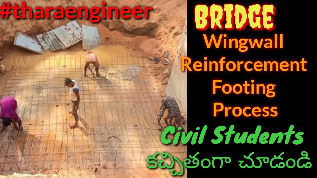 Wingwall Footing Steel Reinforcement | Wingwall Raft Process | Bridge ...