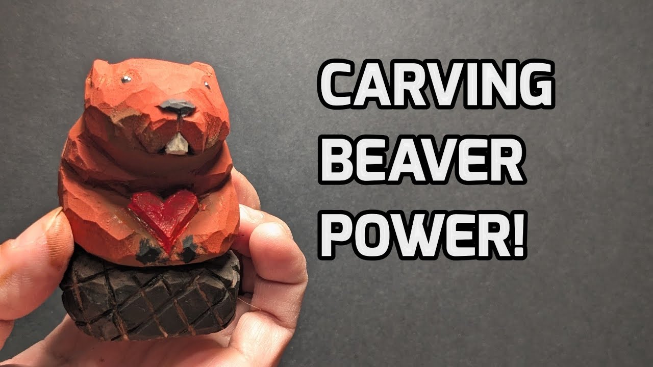 HOW I CARVED / WHITTLED A BEAVER - YouTube