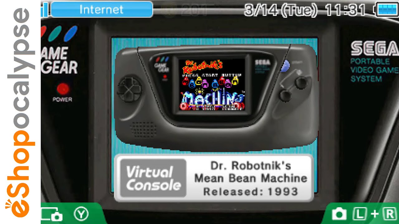 Mean Bean Machine (Game Gear) for 3DS Virtual Console - 2-Player Versus ...