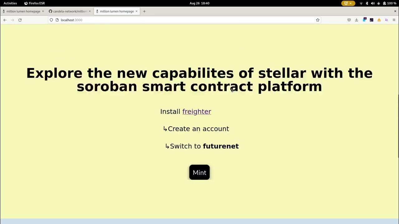 Deploying a soroban dApp - millionlumenhomepage - YouTube