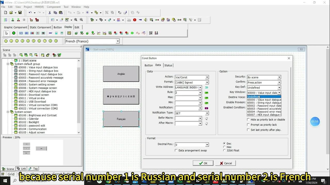TK60 series HMI multi language switching function - YouTube