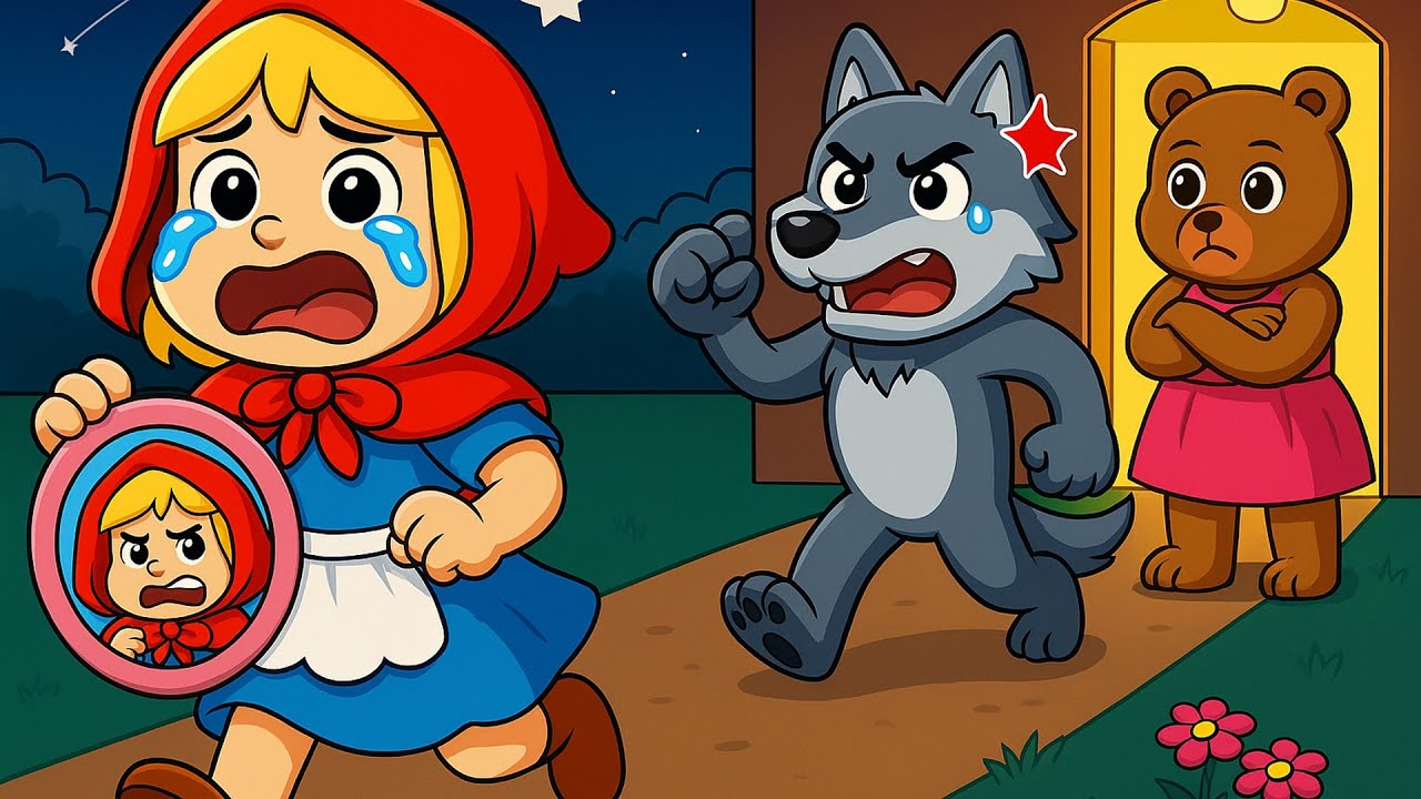 What Happened?! 😲 Red Riding Hood Runs Away! | Funny Wolf & Grumpy Bear Cartoon - YouTube