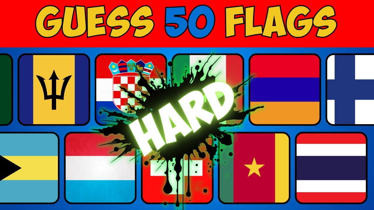 Can You Guess These 50 REAL Hard Flag in 3 sec? | I Bet You Cant :D ...