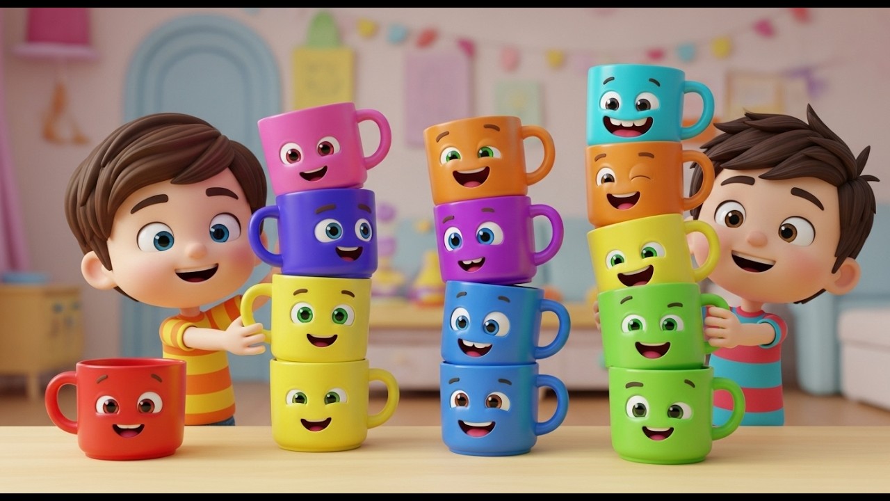 Eight Little Cups Stack Stack Stack | Fun Color & Stacking Song for ...