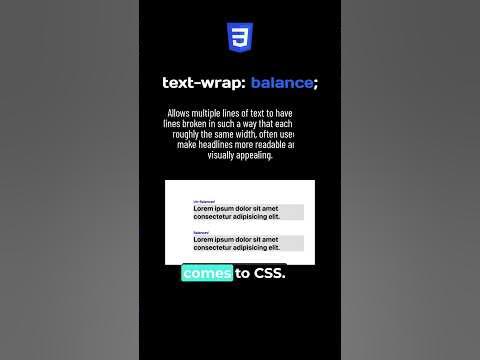 CSS text-wrap:balance; #css #htmlcss #coding #learncoding #codinglife #frontend #webdevelopment ...