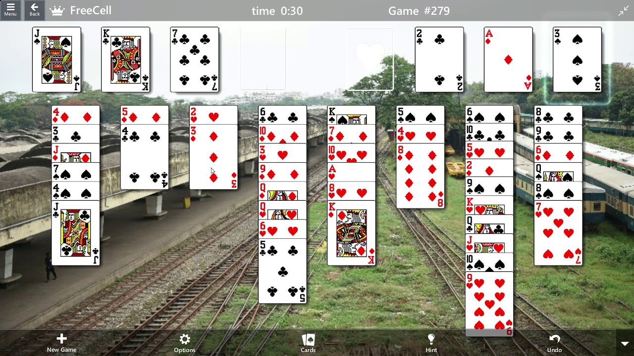 FreeCell Game #279 SOLVED Microsoft Solitaire Collection - YouTube