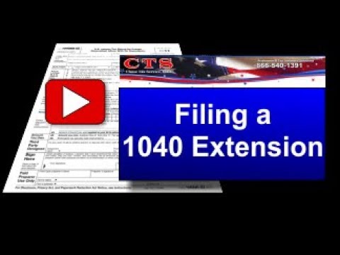 Filing 1040 Extension - YouTube
