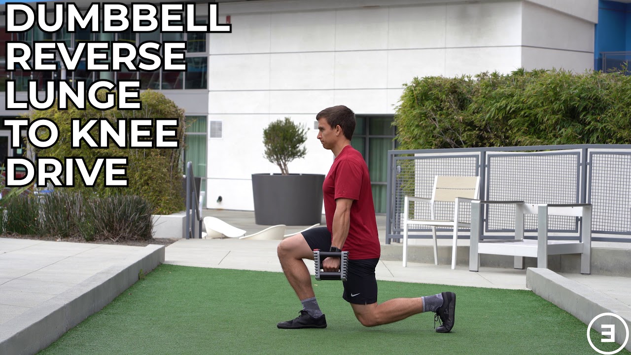 Dumbbell Reverse Lunge to Knee Drive - YouTube