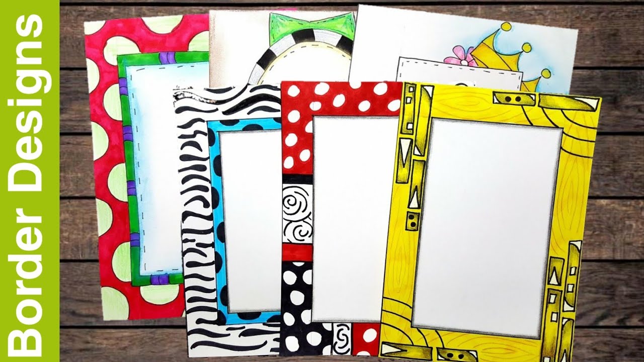 Border designs on paper|Border Designs|Project work Designs|Borders ...