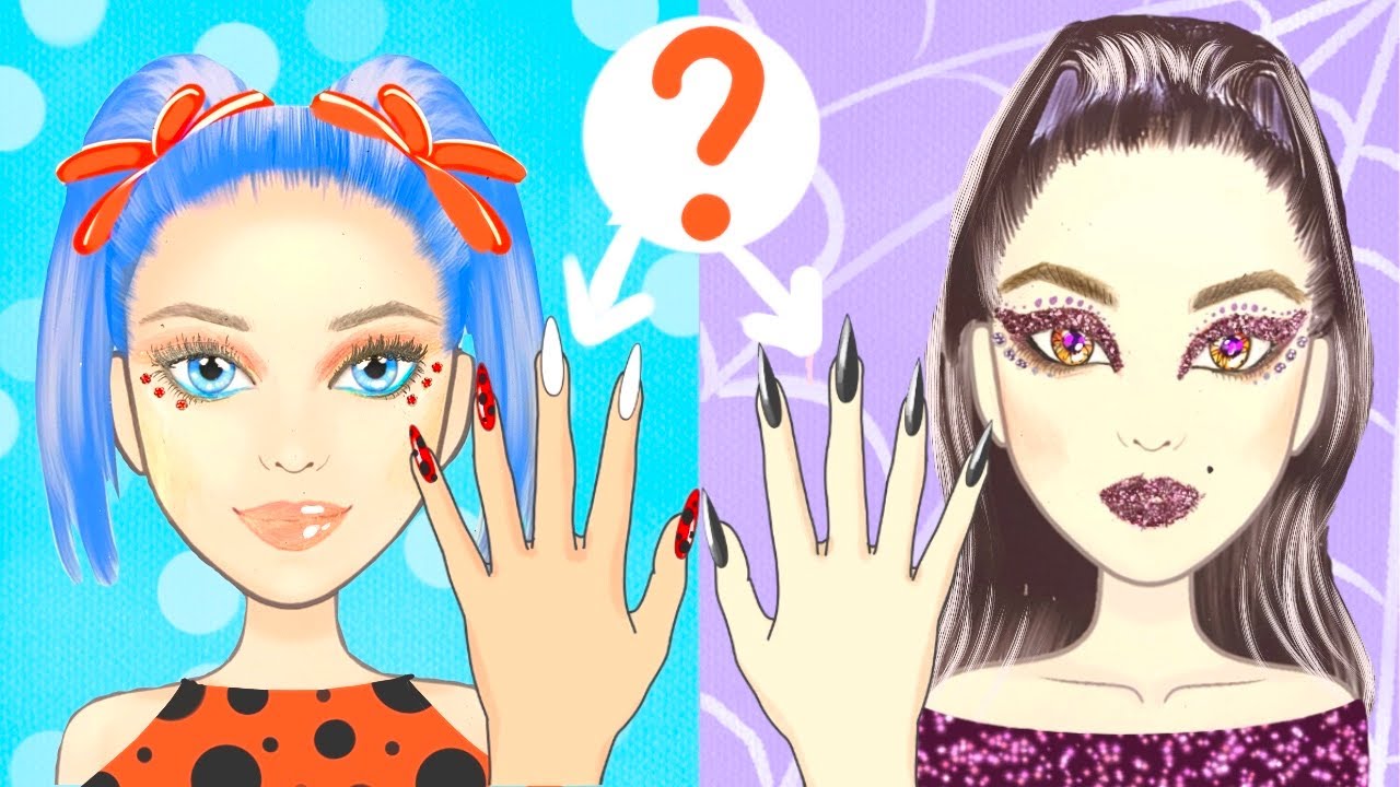 DIY Paper Dolls Dress Up Bad Sadako and Good Miraculous Ladybug ...