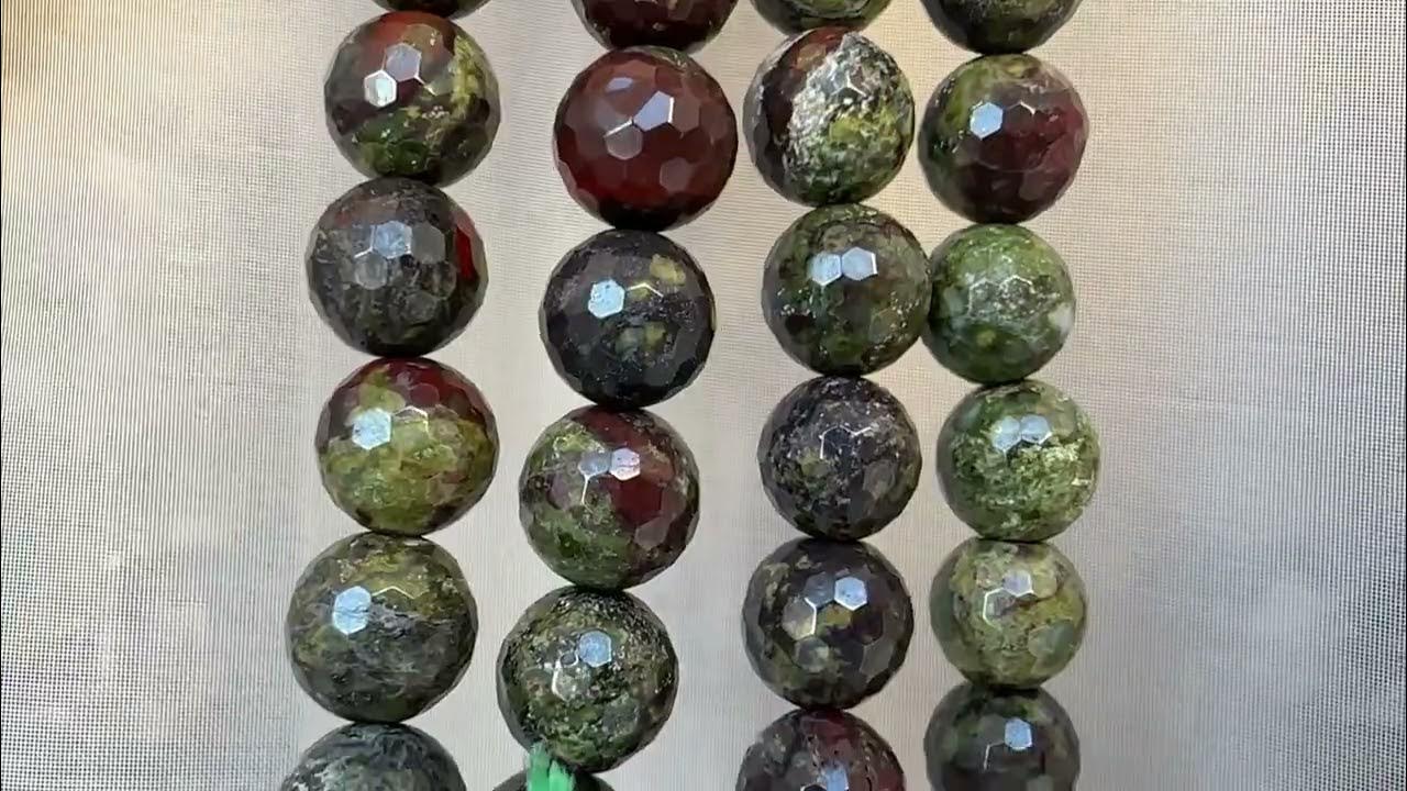 Яшма Кров Дракона 10 мм, гранована нитка - YouTube