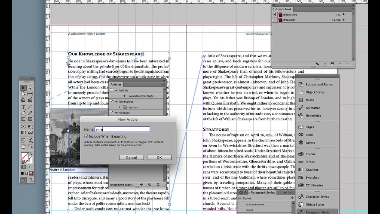 Using the Articles Panel in InDesign - YouTube