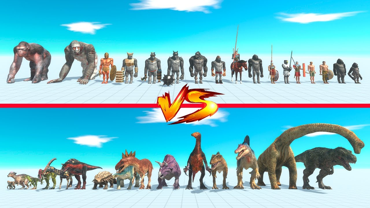 Dinosaurs vs Primates & Ancient Humans - Animal Revolt Battle Simulator ...