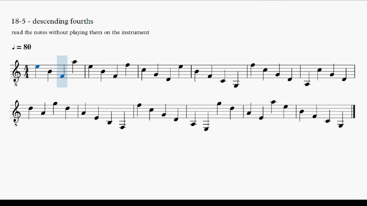 18-5 - recognizing notes descending in fourths - YouTube