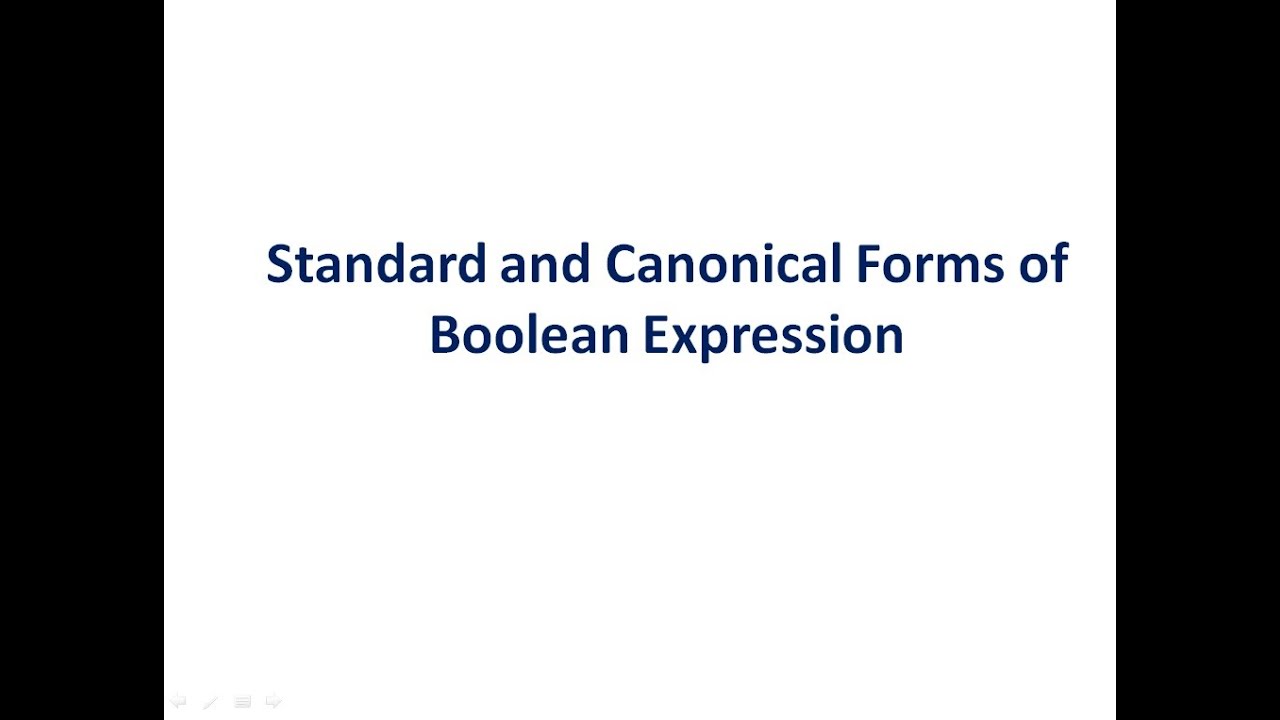 Canonical Form of Boolean Expression - YouTube