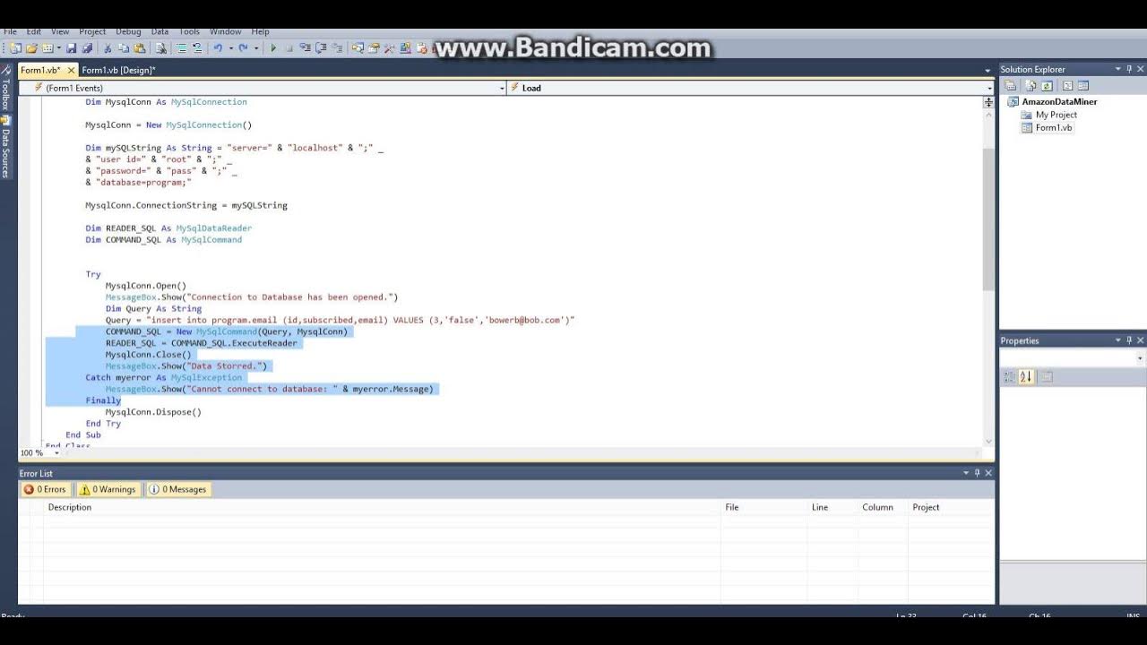 VB.Net Store Data In MySQL Database - YouTube