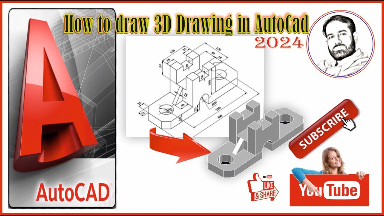 How to draw 3D Modeling in AutoCad - YouTube