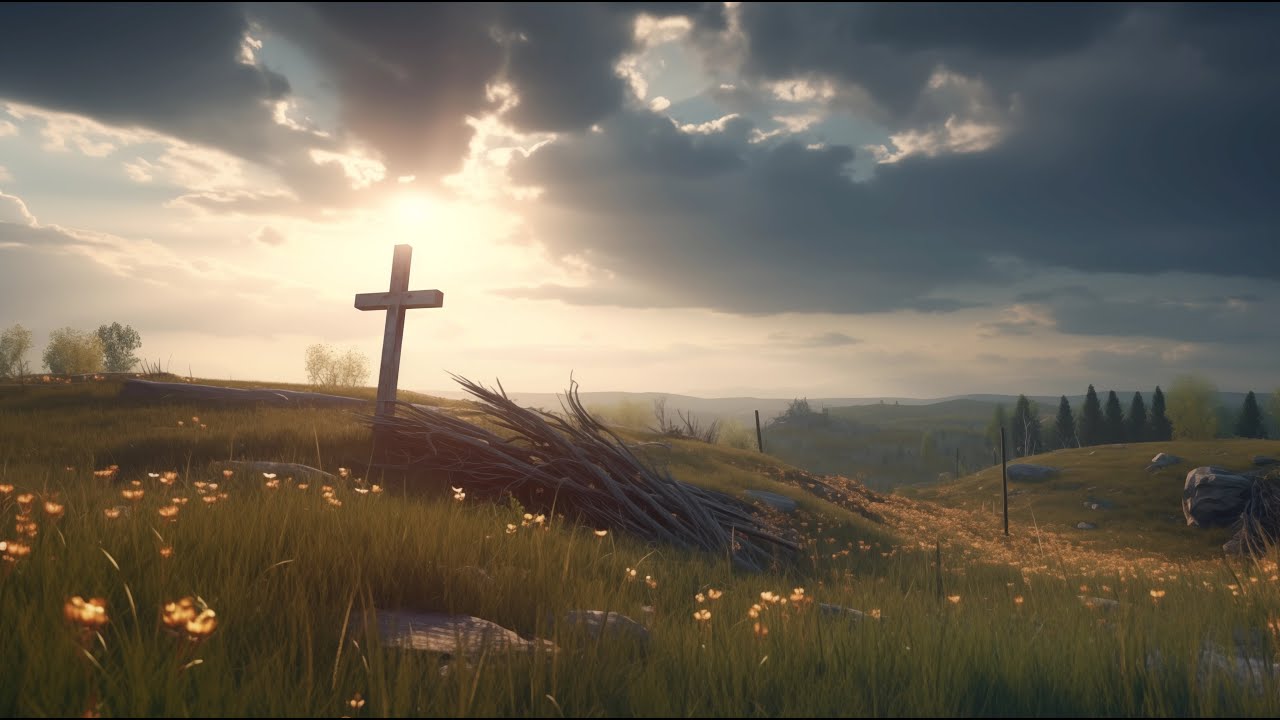 4K Good Friday Screensaver | Peaceful Cross in Open Field | Christian ...