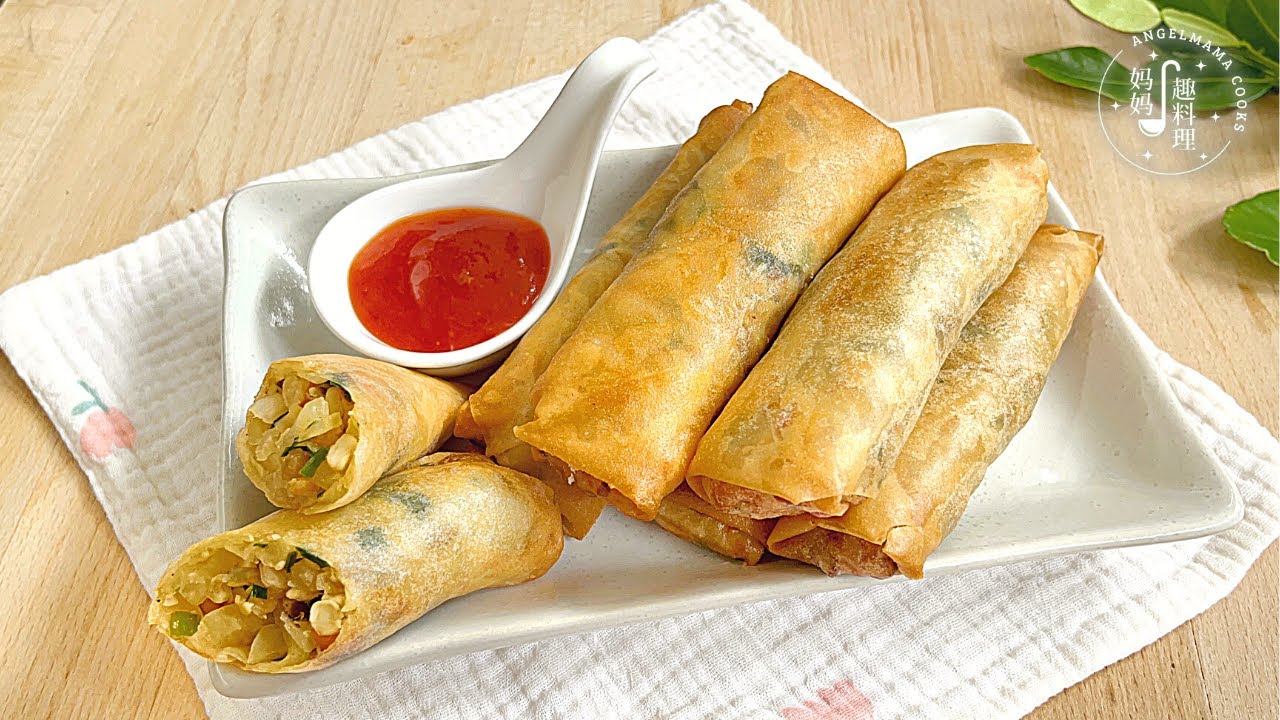 香酥炸春卷 外酥里香 不破皮不油腻！ 好吃到停不下来😋 Crispy Fried Spring Rolls - YouTube