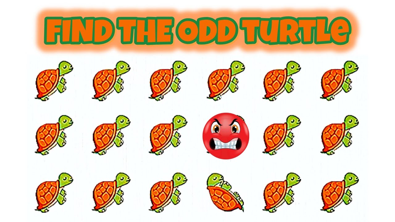 Find the odd turtle out | quick brain teaser| emoji challenge | find the odd one out - YouTube