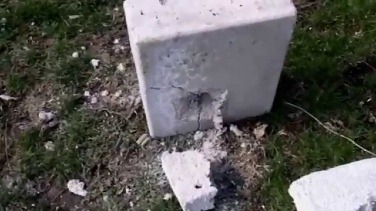Enstyro bullet catching concrete - YouTube