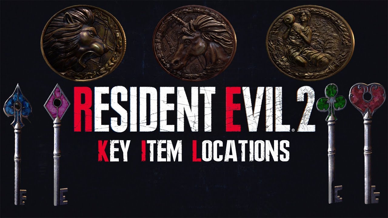 All Key Item Locations. Resident Evil 2 100% Walkthrough - YouTube