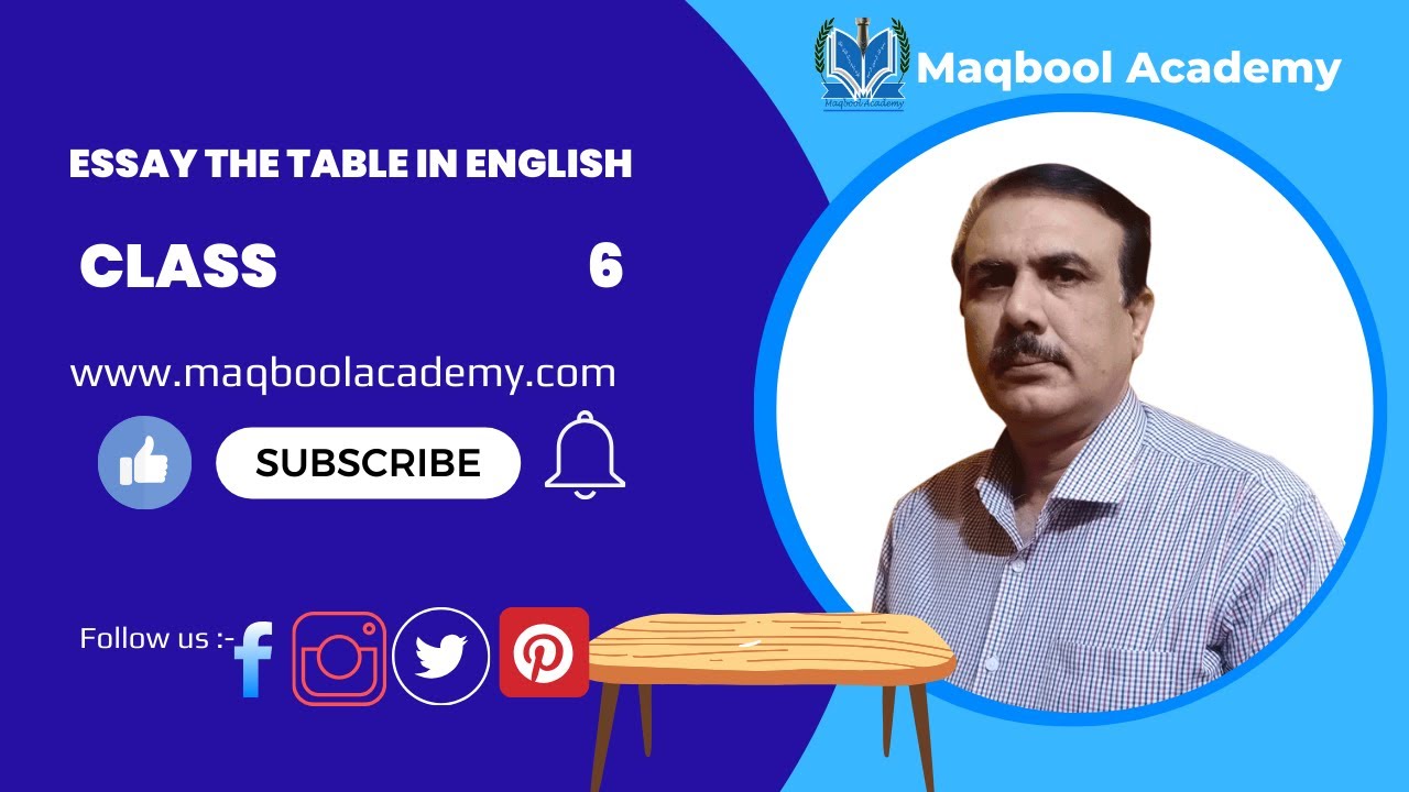 Essay the Table in English for Class 6, #essay #essaywriting # ...