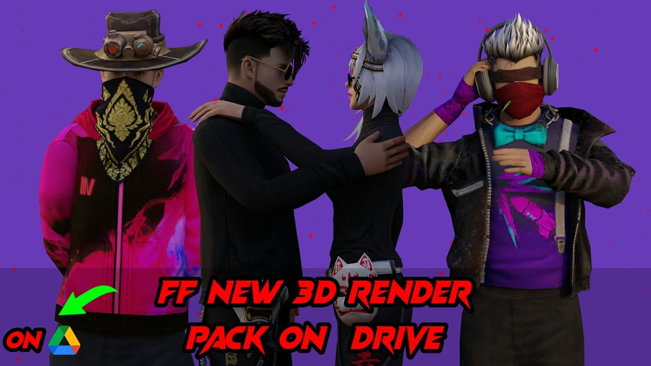 FREE FIRE 3D RENDER PACK | NEW FF 3D RENDER PACK | PACK ON GOOGLE DRIVE ...