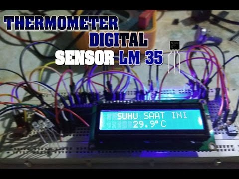 Project Sensor Suhu LM35 + ATmega 32 + LCD 16x2 ( Thermometer Digital ...