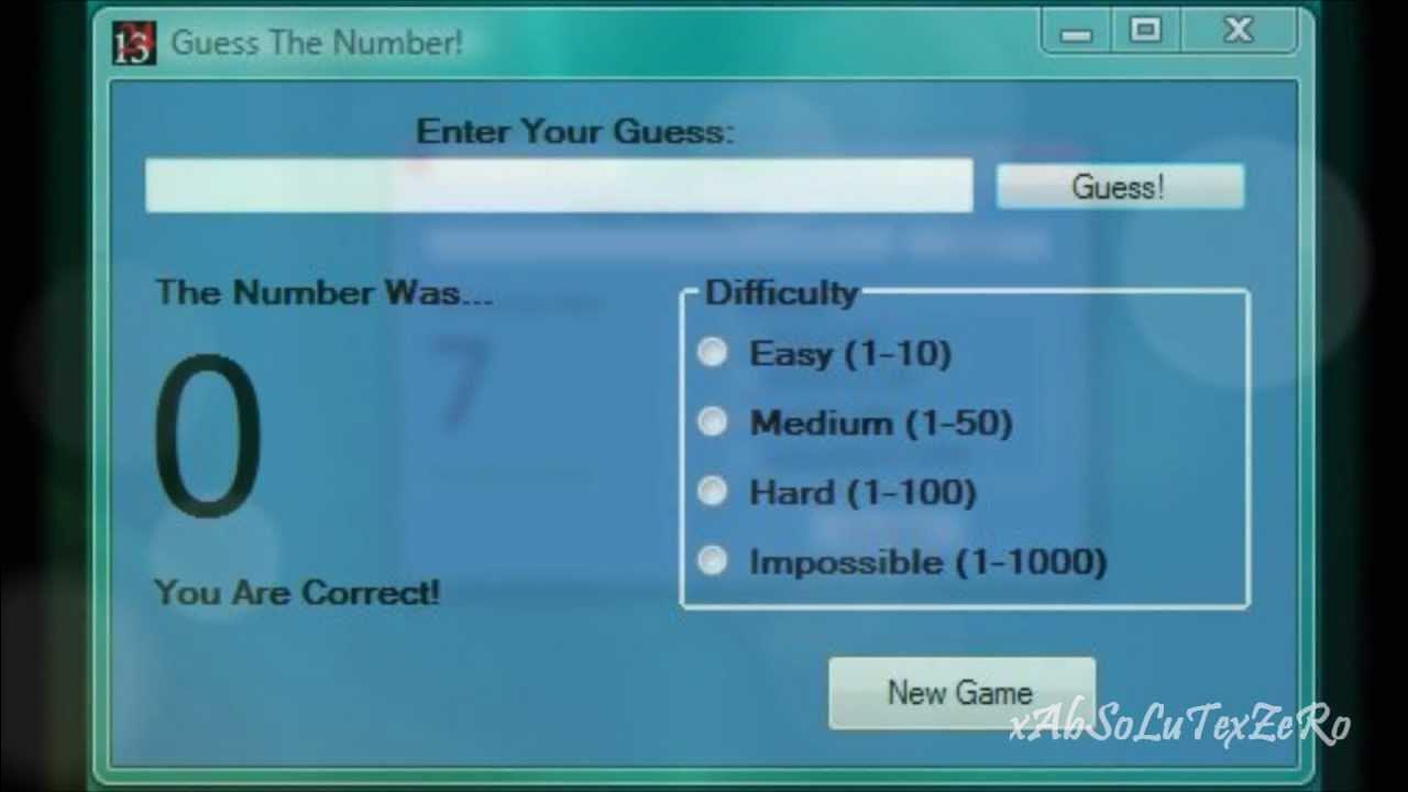 Visual Basic 2010: Guess the Number Game (Code in Description) - YouTube