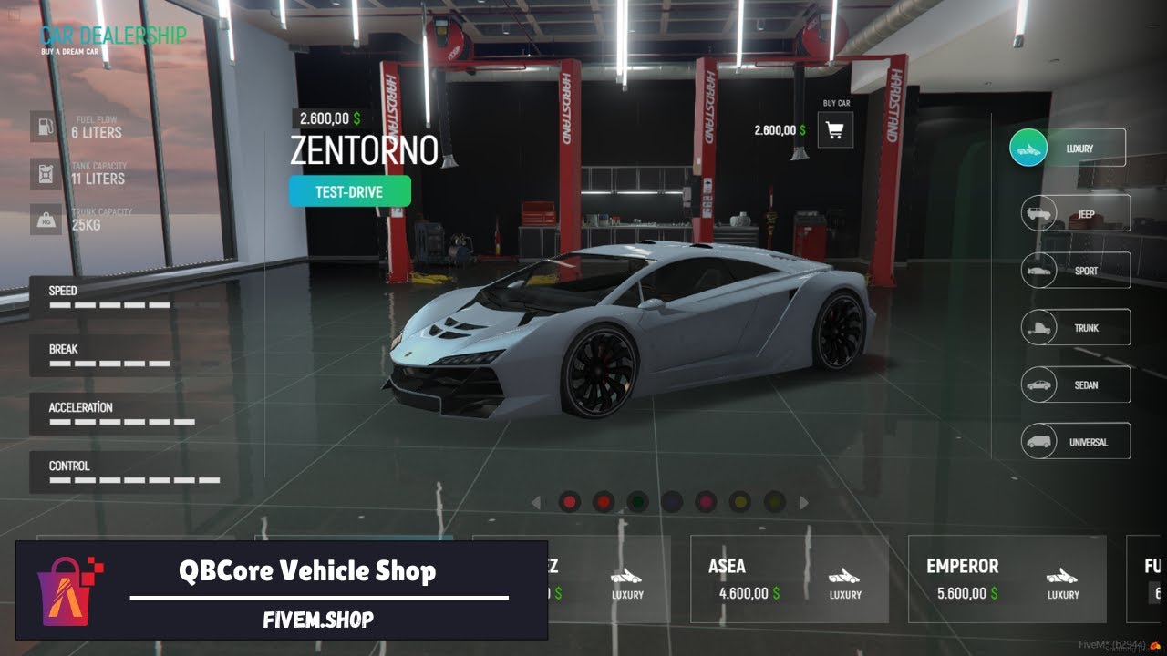 FiveM Vehicle Shop Script #fivem #script #qbcore - YouTube