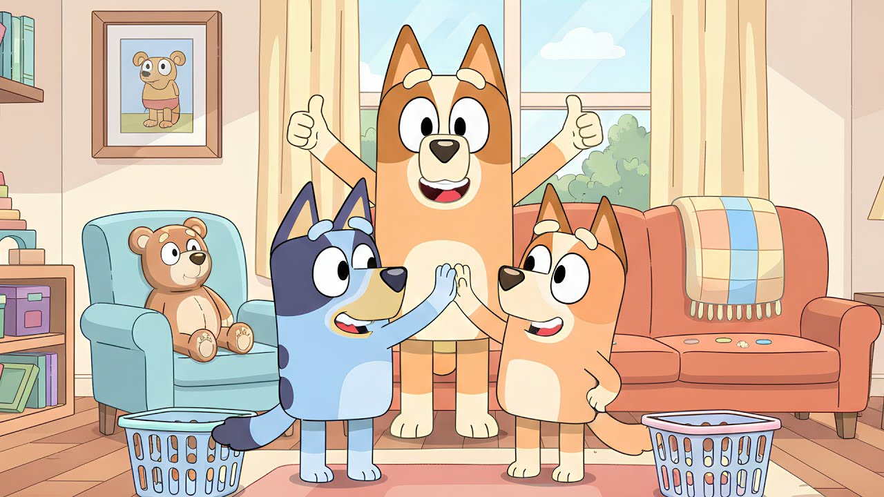 Get Ready for the Day🧽 | Family Cleaning Day with Bluesy and Bingo ...