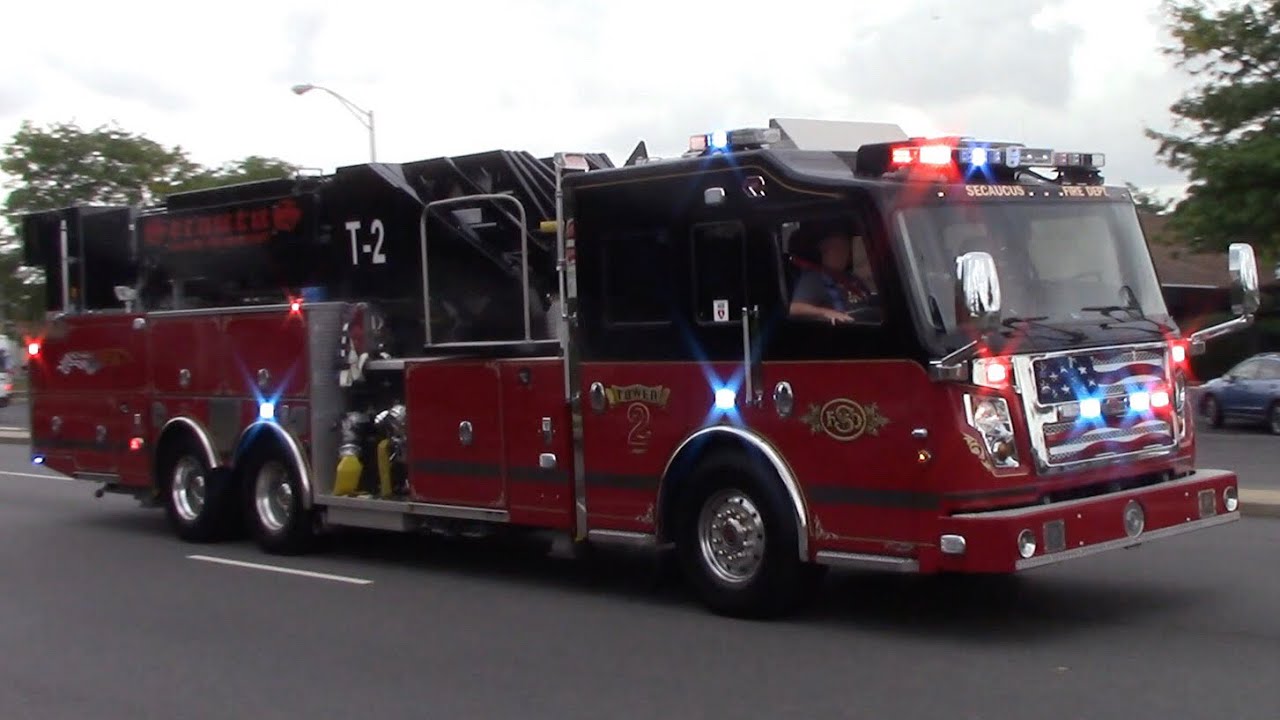Secaucus Fire Department Tower 2 Responding 9-10-19 - YouTube