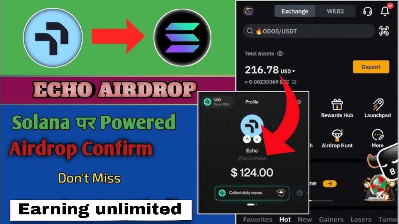 ফ্রি তে $৫০ ডলার এর কোপ হবে ECHO AIRDROP! sayecho airdrop by solona? Join echo airdrop, - YouTube