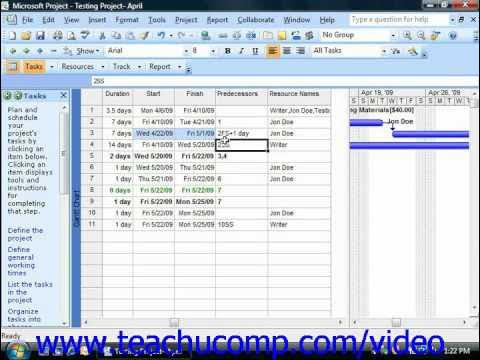 Project Tutorial Using Task Constraints Microsoft Training Lesson 8.2 - YouTube