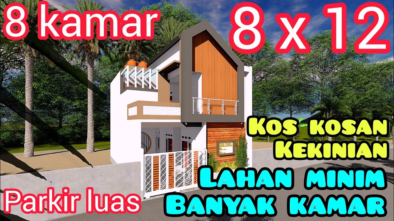 Desain kos kosan 2 lantai minimalis modern - 8 kamar - YouTube