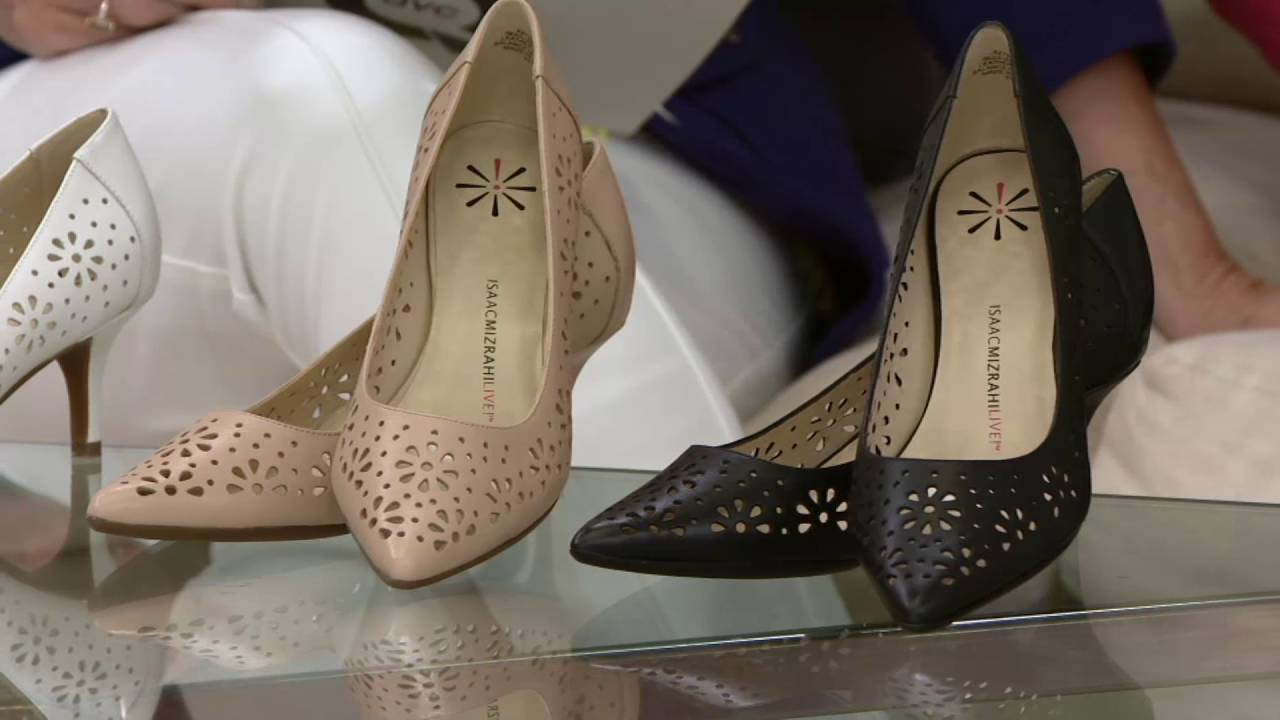 Isaac Mizrahi Live! Perforated Leather Pumps on QVC - YouTube