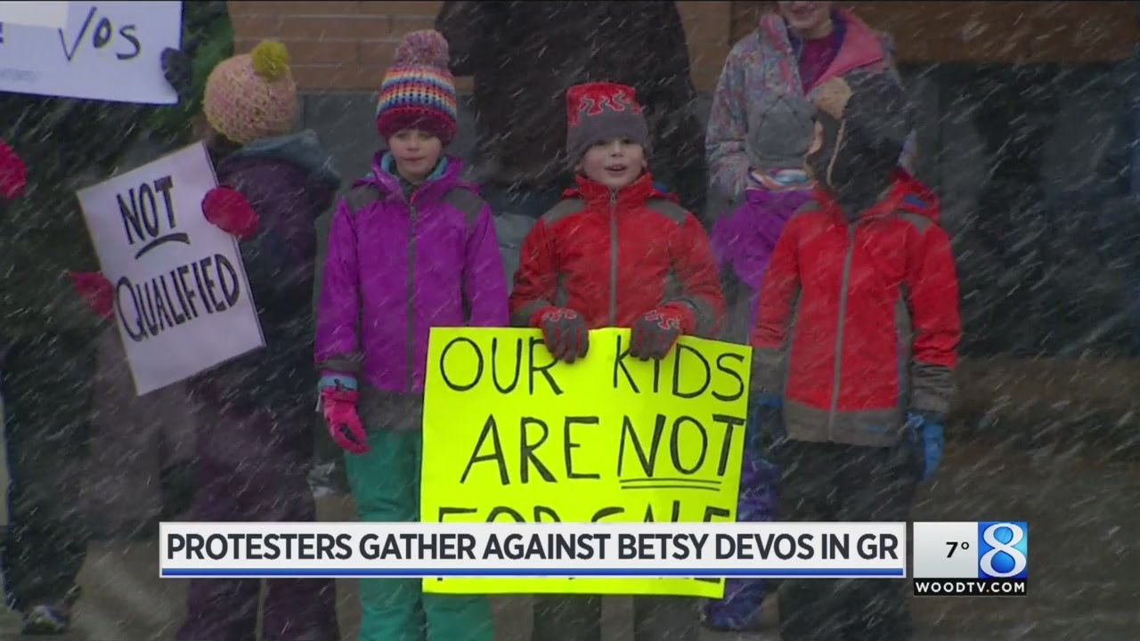 Trump cabinet fight comes to West Michigan - YouTube