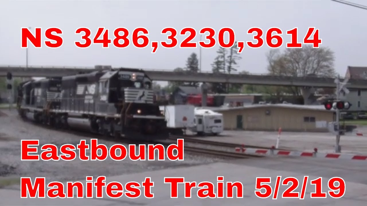 NS 3486,3230,3614 Eastbound Manifest Train 5/2/19 - YouTube