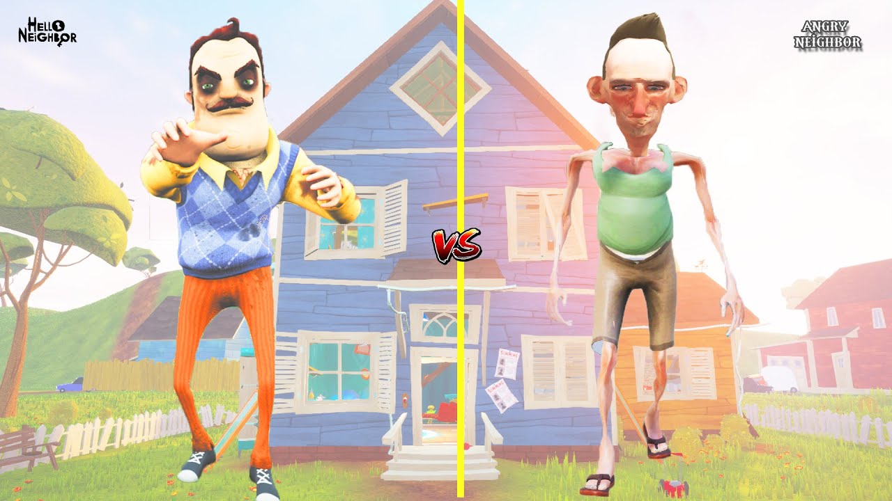 ÇOK ACAYİP ŞEYLER DÖNÜYOR BU KAPIŞMADA 😱 Angry Neighbor VS Hello ...