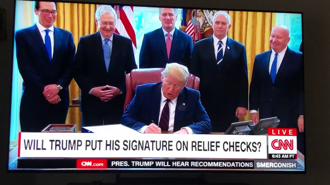 Trump wants his signature on stimulus checks - YouTube