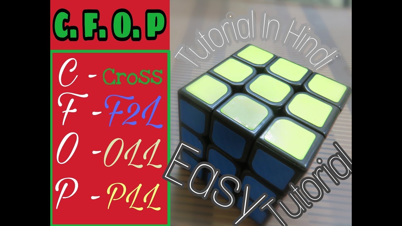 CFOP TUTORIAL FOR 3X3 CUBE | CFOP CROSS AND F2L TUTORIAL | - YouTube
