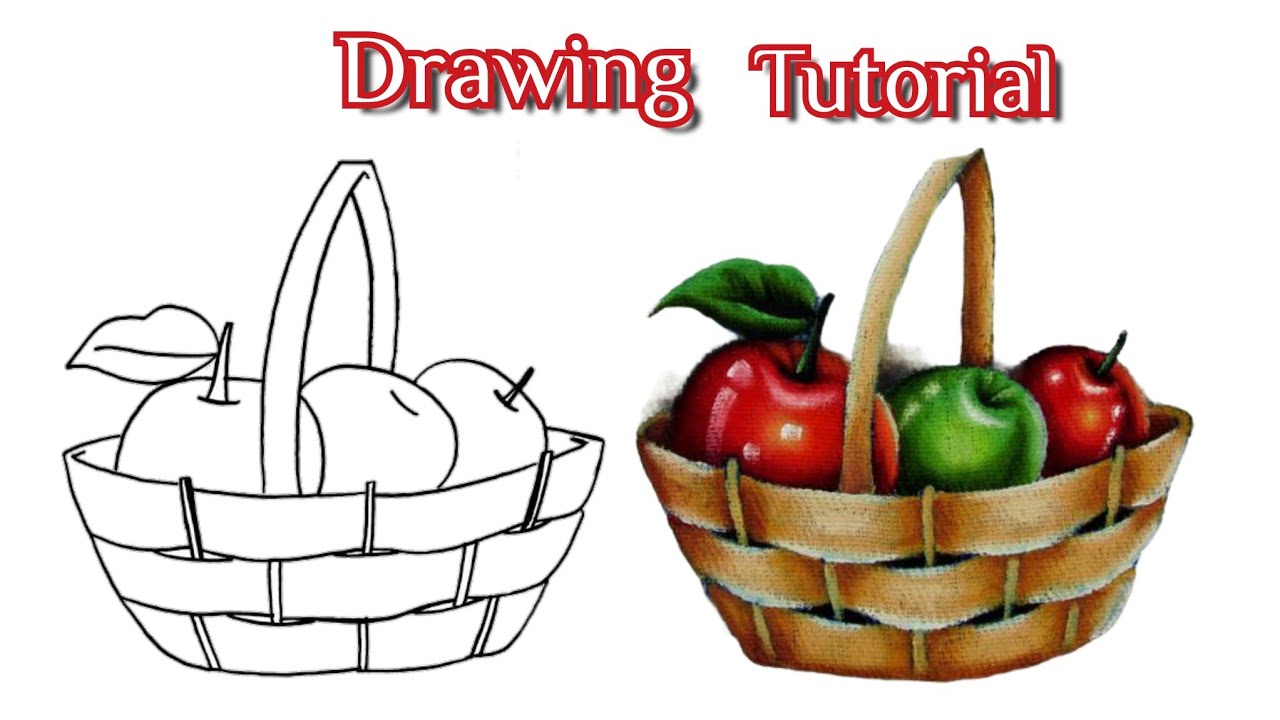 How to Draw Fruit Basket Easy Step by Step || Fruit Bowl || Fruit Bowl ...