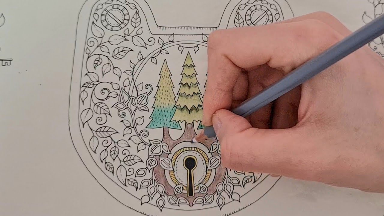 Enchanted Forest by Johanna Basford, coloring lock - YouTube
